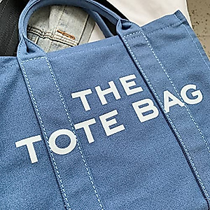 Canvas Tote Bag for Women Travel Shoulder Bag Crossbody Bags for Women Tote Bag with Zipper Handbags for women (Blue)