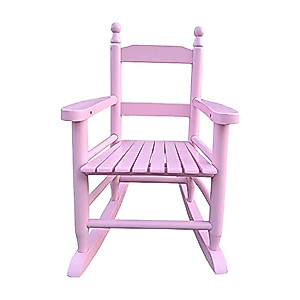 Child's Rocking Chair Solid Wood Kids Rocking Chair,Wooden Rocker Chair for Children Aged 3-7,Oak Rocking Chair for Front Porch/Outdoor/Indoor,Plywood Rocking Chair (Pink)