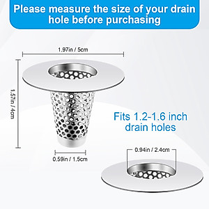 Kaemi 6 Pcs Bathroom Sink Drain Strainer for 1.2"-1.6" Drain Hole, Premium 304 Stainless Steel Small Conical Porous Bathtub Sink Hair Catcher