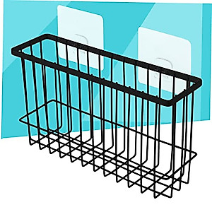 HOLIDYOYO Bathroom Shelf Underwire Wire Storage Baskets Kitchen Counter Hooks Accessories Rustproof Wire Basket Closet Organizer Bins Pickle Crock Tank Shower Stall Bathroom Organizer Black