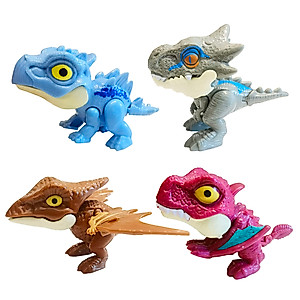 xinge 4Pack Clolorful Dinosaur Eggs with Novelty Biting Hand Tyrannosaurus Gags Family Game Educational Toys Kids Teens Party Favor,Easter Basket Stuffers