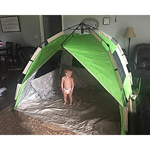 G4Free Deluxe XL Pop Up Beach Tent, 3-4 Persons Easy Setup Sun Shelter Canopy with UPF 50+ UV Protection Extral Wide 70.9 in