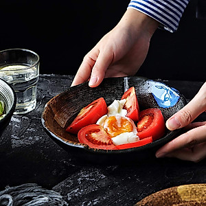 GagalU Fine Dinnerware Sets,Dinner Plate Ceramics Dinnerware Set, Japanese Style 32 Pieces Plates and Bowls Sets/Matte Porcelain Dinner Set with Sushi Plate Suitable for housewarmingurant & MICR