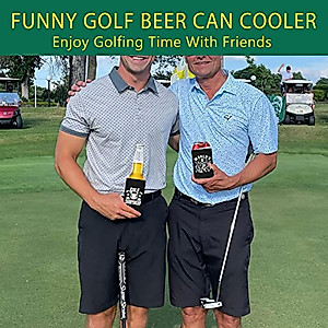 Funny Golf Slim Can Cooler - Pop Nordic 12 Pack Slim Beer Can Sleeve, Reusable Neoprene Can Cooler Bulk for Golf Game Party Supplies, Great Golf Gifts for Men