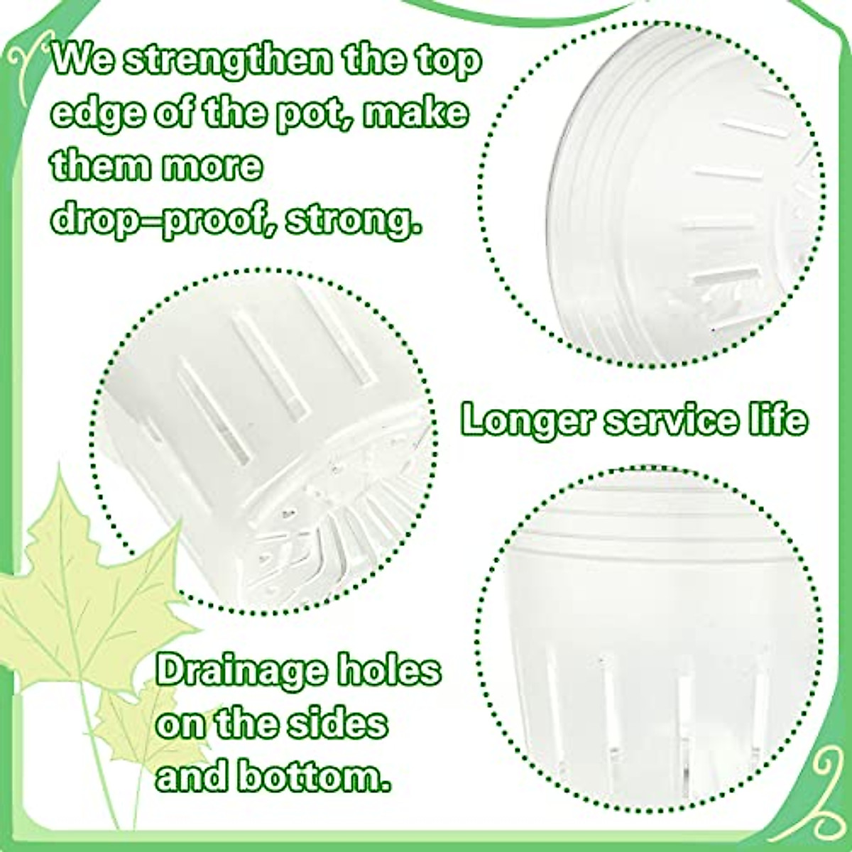 Zddaoole Orchid Pot,9 Each of 4.8,5.7 and 6.4 Inch Orchid Pots with Holes,Clear Plastic Flower Plant Pots for Repotting Indoor Outdoor,Breathable Slotted Orchids Planter