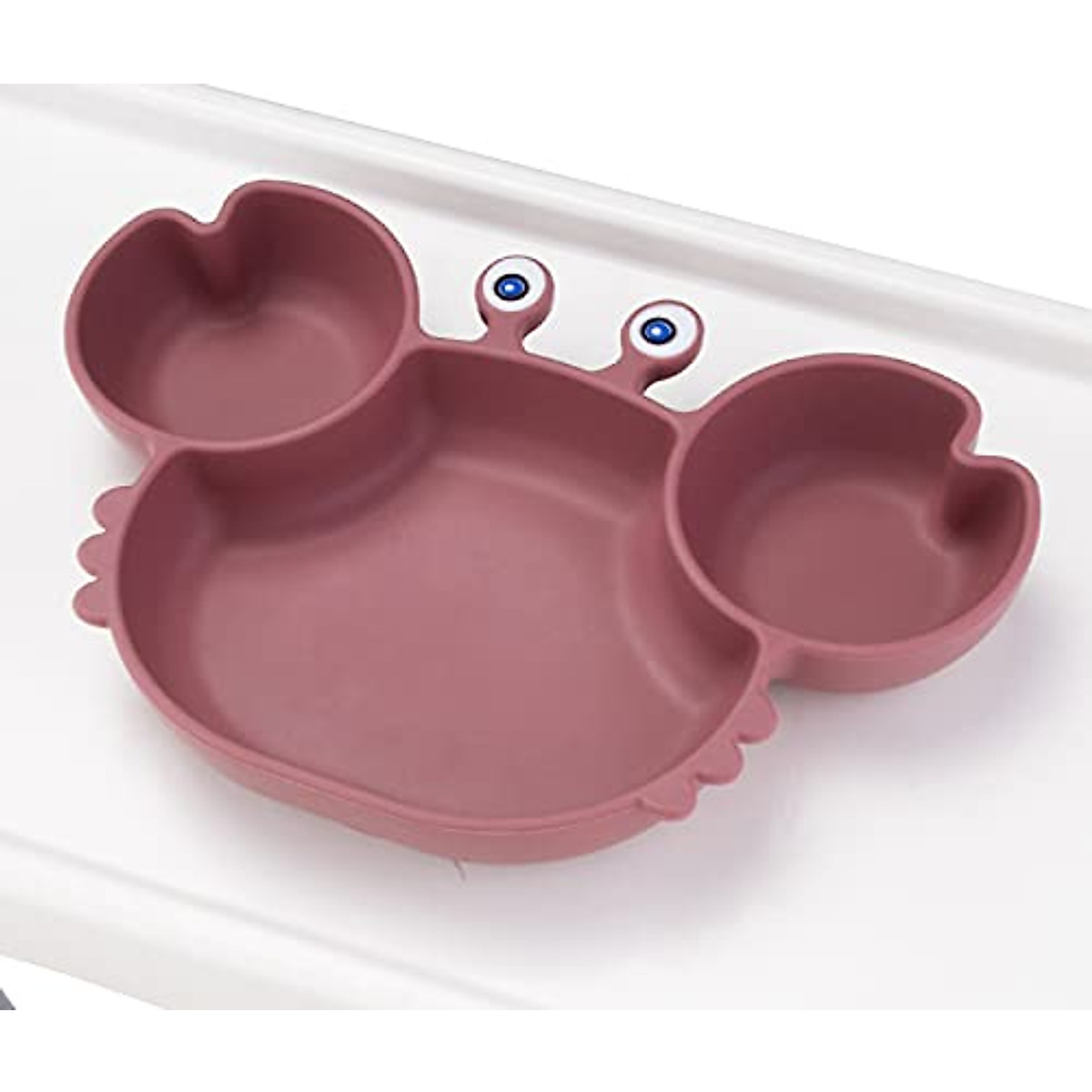 Silicone Suction Plate for Toddlers - Self Feeding Training Divided Plate Dish and Bowl for Baby and Toddler, Fits for Most Highchairs Trays, BPA Free Microwave Dishwasher Safe