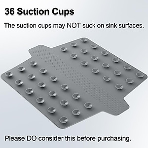 Sink Saddle Ultra Thin Silicone Sink Divider Mat Cukwily Kitchen Sink Protector Super Soft Sink Mat No Odor 12.8'' x 11'' Durable