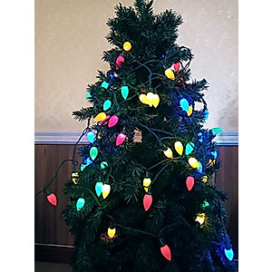 FY LTD C9 Christmas Lights 50 LED Indoor and Outdoor Decoration 34.4 feet Christmas Tree Courtyard Garden Decoration
