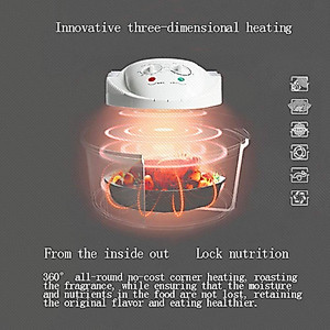 Glass air Fryer Electric Fryer French Fries,Hot air Fryer Reduced-Fat, Baking, Grilling and Roasting Cooking Chamber Rotisserie,size 37 * 33 * 32CM