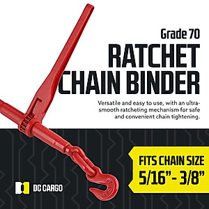 DC Cargo Heavy-Duty Ratcheting Chain Binder 5/16"-3/8", Load Binders with 5,400 lbs Working Load Limit - Chain Binders Ratcheting for Secure and Safe Transport (Pack of 2)