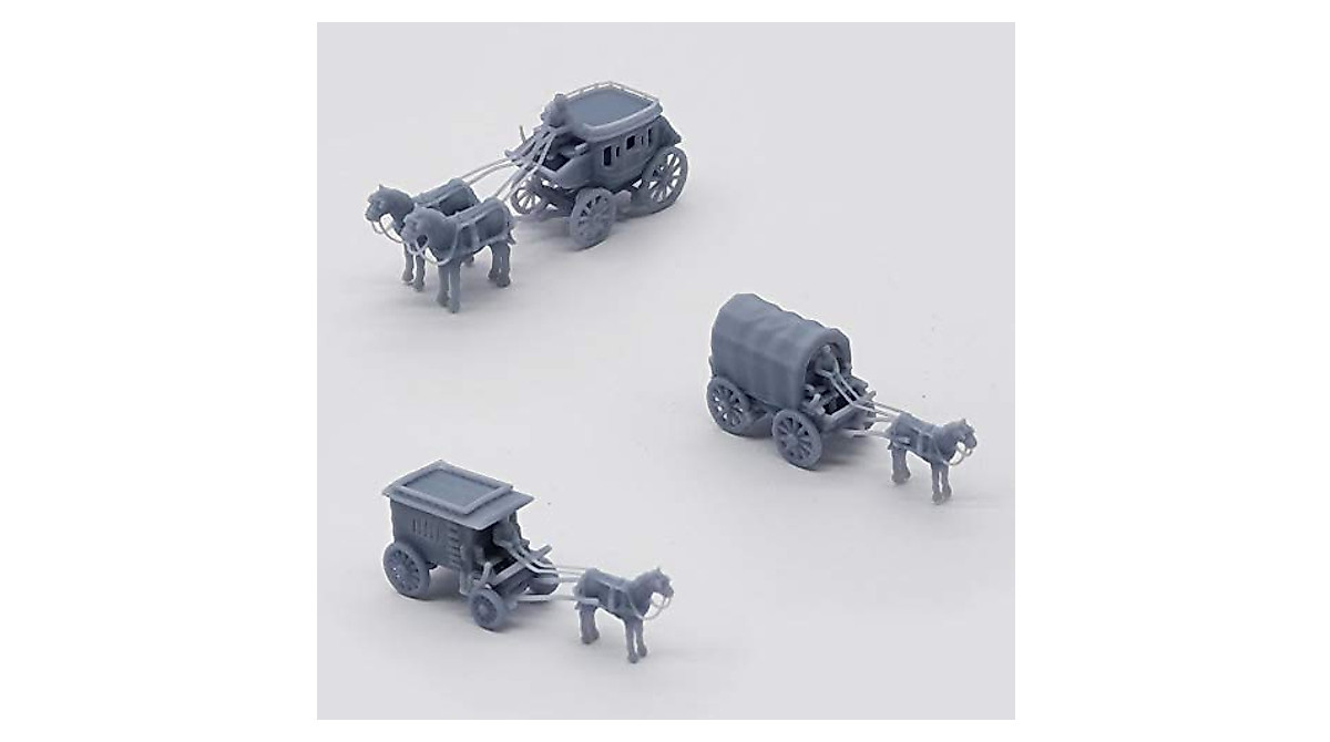 Outland Old West N Scale Carriage & Wagon Set - Model Railroads