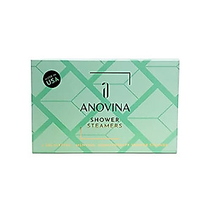 Anovina 6XL Shower Steamers Eucalyptus and Menthol - Made in USA - Aormatherapy Shower Steamers, Relaxation Bath Gifts for Women and Men, Eucalyptus for Shower, Shower Bombs Aromatherapy