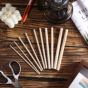 100 Pieces Wood Dowels Assorted Sizes Dowel Rods for Crafting Wood Sticks 1/8, 3/16, 1/4, 5/16, 3/8 x 6 Inch Unfinished Dowel Small Round Hardwood Sticks for DIY Lover Wedding Christmas Ribbon, 5 Size