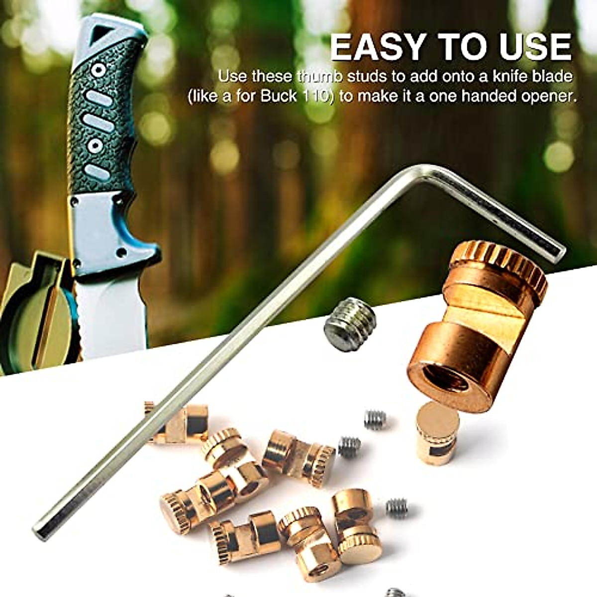 FLAMEDUKE Knife Thumb Studs for Buck 110 Thumb knife for Buck 112 2pcs With Hex for Buck Pocket Knife Edc Knife