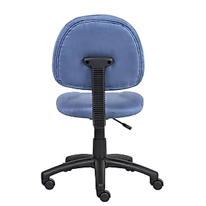 Boss Office Products Perfect Posture Delux Microfiber Task Chair without Arms in Blue, 250 lb.
