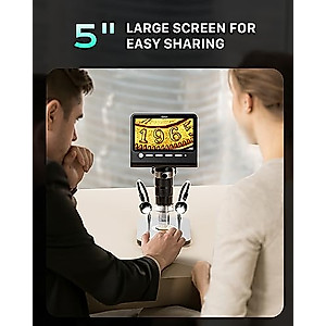 Handheld Microscope With 5" LCD Screen, Portable Pocket Digital Microscopes For Kids With Camera, Opqpq ODM5 Pro 1200X HDMI Coin Microscope For Error Coins, Soldering Microscope For Electronics Repair