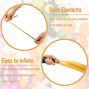 50 Pieces Gold Long Balloons 260 Twisting Animal Balloons Metallic Latex Balloons DIY Modelling Balloons for Birthday Wedding Engagement Magic Anniversary Festival Party Decoration (Golden)