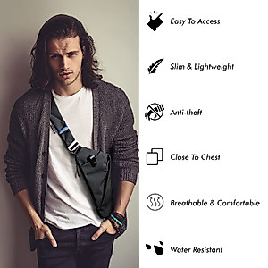 NIID Sling Shoulder Bag Anti-Theft Lightweight Crossbody Chest Daypack Backpack for Men Casual Travel Hiking, Fino NEO Dark Grey