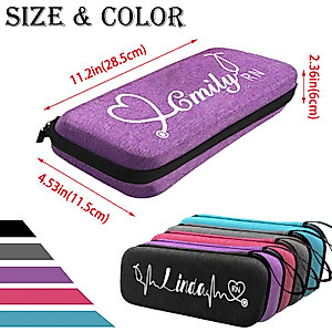 Nurses Week Gift Personalized Stethoscope Case Custom Nurse Name Stethoscope Holder Case Customized Name Lightweight Hard Carrying Storage Bag with Pocket for Nurse Doctor Medical Assistant