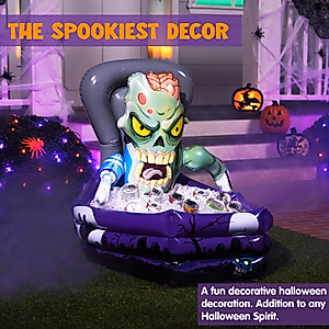 JOYIN Novelty Inflatable Zombie Happy Halloween Drink Cooler Party Beverage Holder, (25"x 34"x 32" Approximate Inflated Size) for Indoor Outdoor Home Halloween Birthday Party Decorations