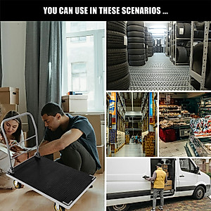 Contemood Platform Truck Flatbed Cart, 2100lbs Capacity Heavy Duty Foldable Cart, 42 x 24in Hand Trucks with w/360 Degree 6" Swivel Wheels, Large Push Cart Dolly for Moving, Carrying, Office & Home