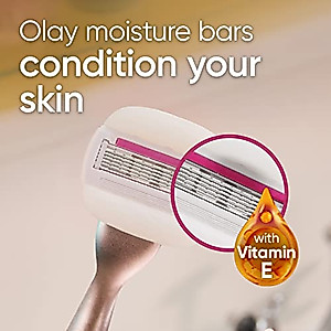 Gillette Venus, Razors for Women, Comfortglide, Womens Razor, Olay Sugarberry, Venus Razor Refills for Women, Rose Gold Metal Handle + 4 Blade Refills, Razor Blades, Razors, Womens Razors for Shaving