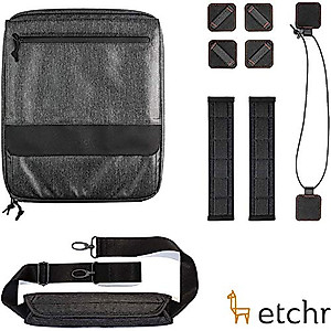 ETCHR Slate Satchel - 2 in 1 Art Travel Case and Small Messenger Bag for Essential Art Supplies - Multipurpose Weatherproof Travel Portfolio for Adults and Teens - Tripod Mountable Portfolio Bag
