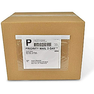 100 Pack 7.5" x 5.5" Clear Self-Adhesive Top Loading Packing List/Shipping Label Envelopes Pouches
