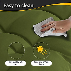 HPNSOTDR Outdoor Bench Cushion 48 inch, Patio Outdoor Bench Cushion Outdoor, Patio Furniture Chair Cushion Bench Pad, Porch Swing Cushion with Ties, 48 * 18 * 3inch, Green