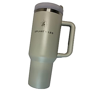 SPLANTACLES 40oz PREMIUM tumble cup insulated lid (Stainless Steel, coconut cream)
