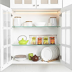 Utopia Home - Tea Bag Organizer - Stackable Tea Bag Storage Box with Clear Top Lid- Tea bag holder For Counter tops, Kitchen Cabinets, Pantry, Sweeteners (Clear)(Pack of 1)