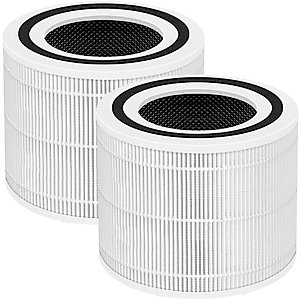 Core 300 Replacement Filter for LEVOIT Core 300 and Core 300s Air Purifier,3-in-1 True HEPA Filter with Activated Carbon Pre-Filter, Compare to Part No. Core 300-RF,2 Pack,White