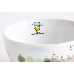 シミズ陶業(Shimizutougyou) London Paris Snoopy Bowl, Set of 2
