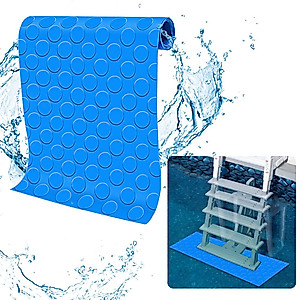 16.4"x 36.3" Swimming Pool Ladder Mat, Large Protective Pool Step Pad Ladder Rubber Mats Safety Liner Pads for Swimming Pools Floor Stairs Ladders and Pool Liner, Non-Slip Texture (Dot)
