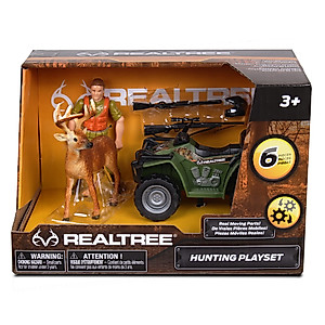 NKOK Realtree 1:18 Free-Wheel Playset 6pc ATV Hunter & Buck, Allows Children to Pretend Play and Use Their Imagination, for Ages 3 and up