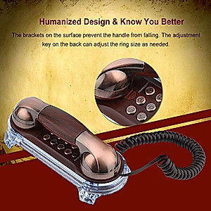 Antique Wall-Mounted Retro Telephone Cable-Fixed Telephone Land-line Fashion Telephone for Home Hotel(Red)
