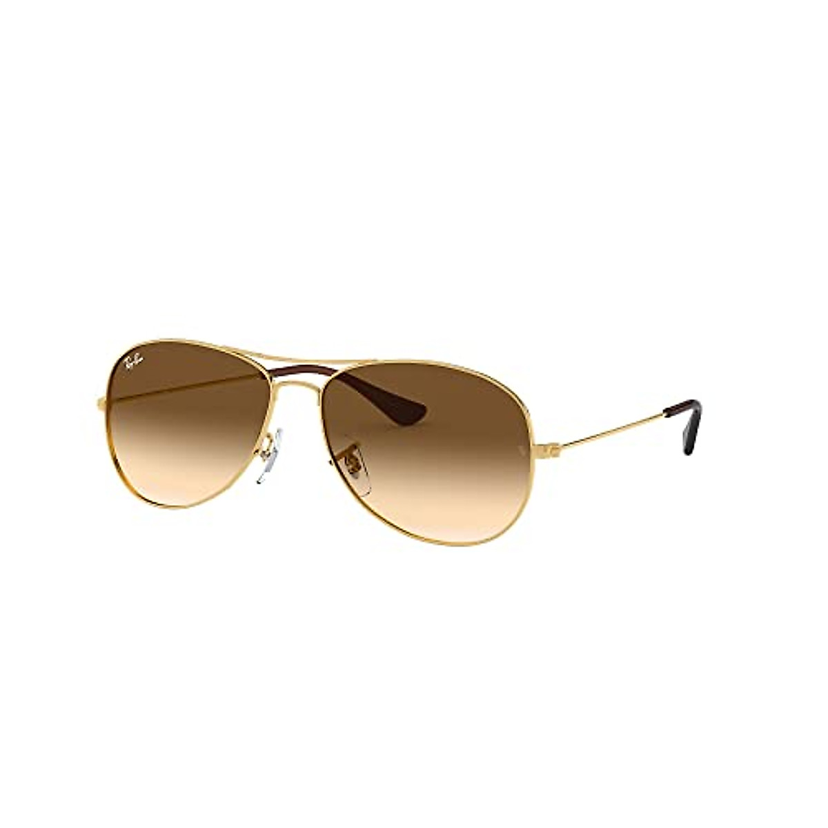 Ray-Ban Men's RB3362 Cockpit Aviator Sunglasses, Gold/Clear Gradient Brown, 59 mm + 1