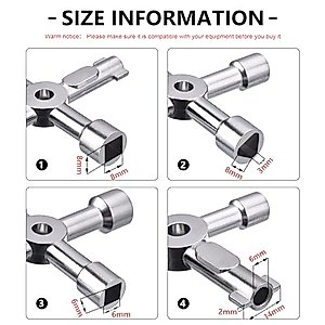 Willbond Meter Box Key Gas Key Meter Key 4-Way Multi-Functional Utilities Key for Electric Cupboard Cabinet Opening Key (Silver)
