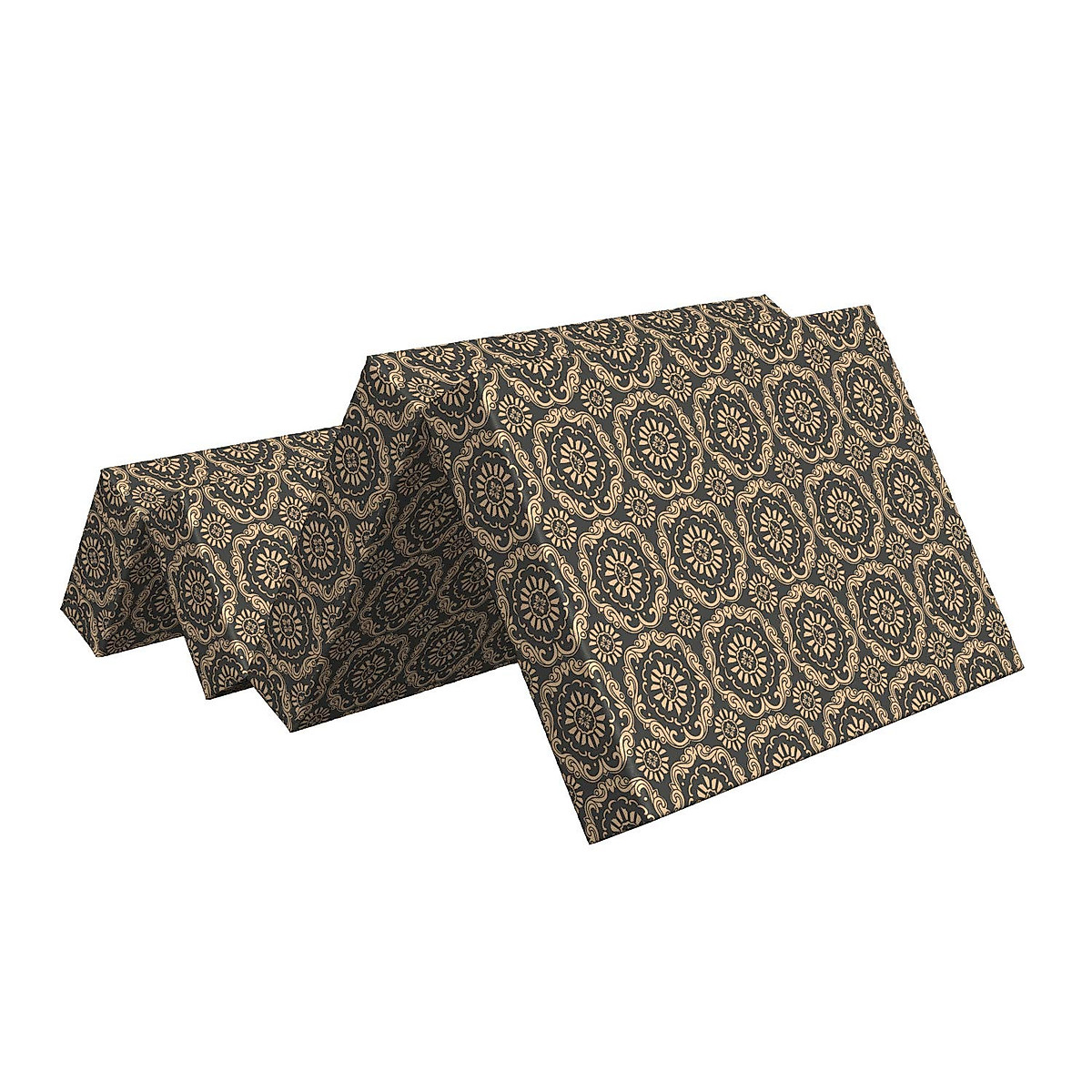 Ambesonne Classical Foldable Mattress, Floral Leafy Damask, 74.8" x 35.4", Tan Sepia