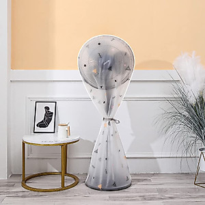 Howkes Fan Dust Cover Waterproof Dustproof Fan Cover Washable Standing Round Fan Sleeve proof Fan Protective Cover Dustproof & Moisture-Proof for Household Outdoor Pedestal Cover Fans (Flame bird)