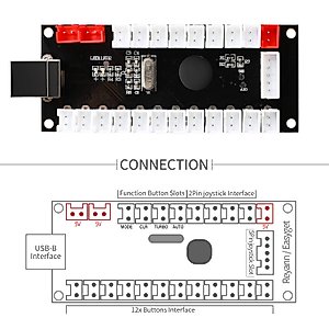 Easyget 2 Player Zero Delay Generic Game Controller USB to Joystick for MAME & Raspberry Pi 1/2/3 RetroPie DIY Projects