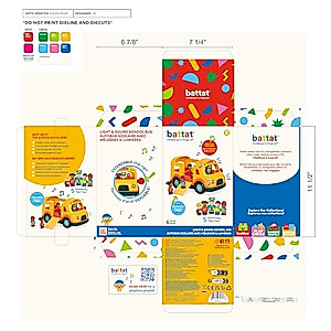 Battat – Light-Up Yellow Bus – 5 Toy Figures – Realistic Sounds – Folding Stop Sign – 18 Months + – Light & Sound School Bus