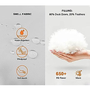 SLOW DOWN Women Down Puffer Jacket with Hood Hooded Winter Down Puffer Coat for Women with Faux-Fur Hood & Collar(White, XXL)