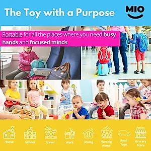 Mio Toys - Push & Pop Sensory Fidget Toy, Relieve Stress and Anxiety, Increase Focus and Attention, for Adults and Kids, Food Grade Silicone, Washable, Eco-Friendly (Tie-Dye Circle)