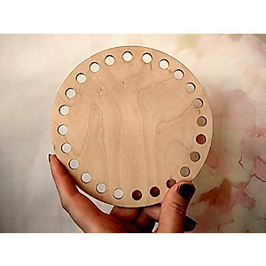 Basket bottom 6 inch 15 cm small Ornament. Wooden Cross Stitch Yarn Holder organizer base
