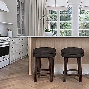 Hillsdale Krauss Backless Swivel Counter Height Stool Counter Stool, Dark Brown