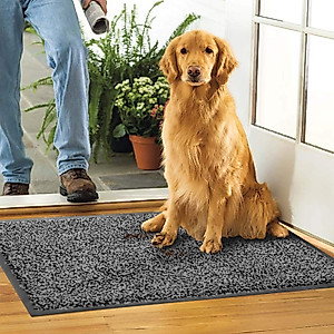 MATALL Indoor Front Door Rug - High Traffic Mats for Entryway Indoor Entrance Door Mat for Front Door, Back Door, Patio, House Entry (29.5”x17”, Black&Grey)
