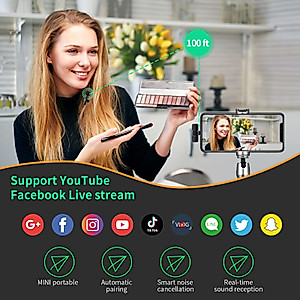 ERNSITNG Wireless Lavalier Microphone for iPhone iPad, Plug&Play Auto-syncs Clip-on Mini Mic for YouTube,TikTok,Facebook,Live,Zoom Video Recording,Noise Reduction(NO APP or Bluetooth Needed)