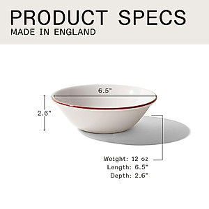 Made In Cookware - Set of 4 - Side Bowls - White With Red Rim - Porcelain - Crafted in England
