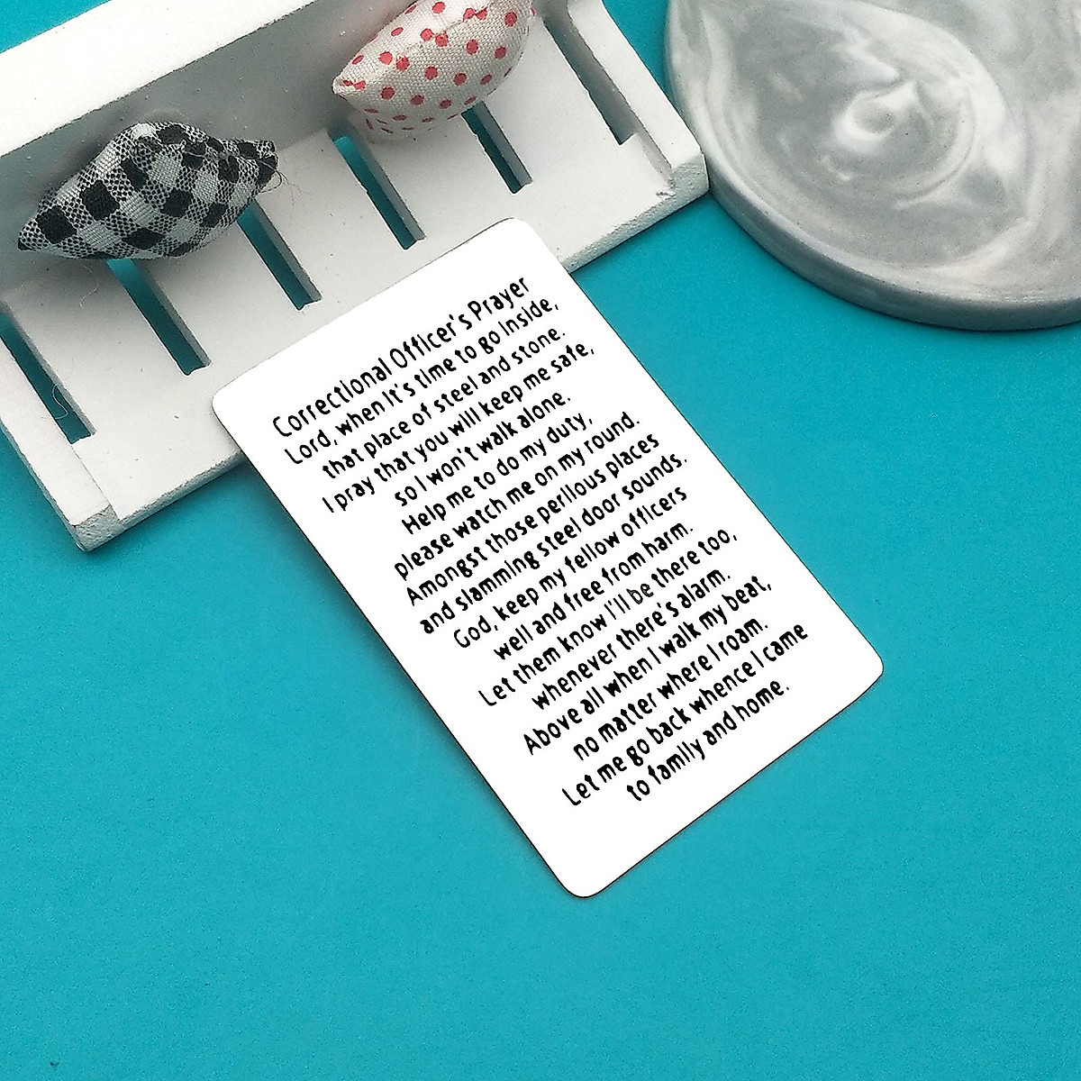 Correctional Officer Prayer Gifts Engraved Wallet Insert Card for Correctional Officer Christian Gifts Religious Jewelry Thanksgiving Gifts Valentines Christmas Birthday Gifts for Correctional Officer